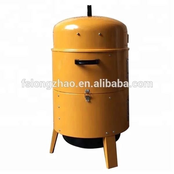 Outdoor Camping 3 Layers Charcoal Grill Oven Barbecue Vertical Barrel ...