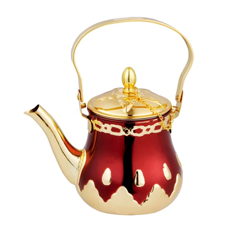 Luxury Metal Arabic Dallah Coffee Tea Pot Stainless Steel Kettle With ...
