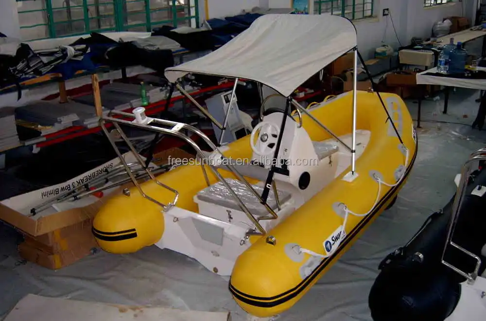 12.8ft 5 People RIB390 Deep V Fiberglass Hull PVC/Hypalon Tube Fishing ...