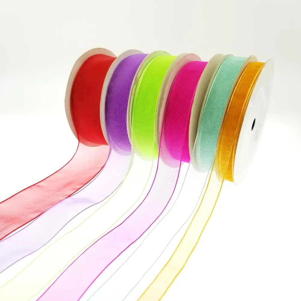Decorative Sheer Colour Ribbon With Edges - Buy High Quality Organza ...