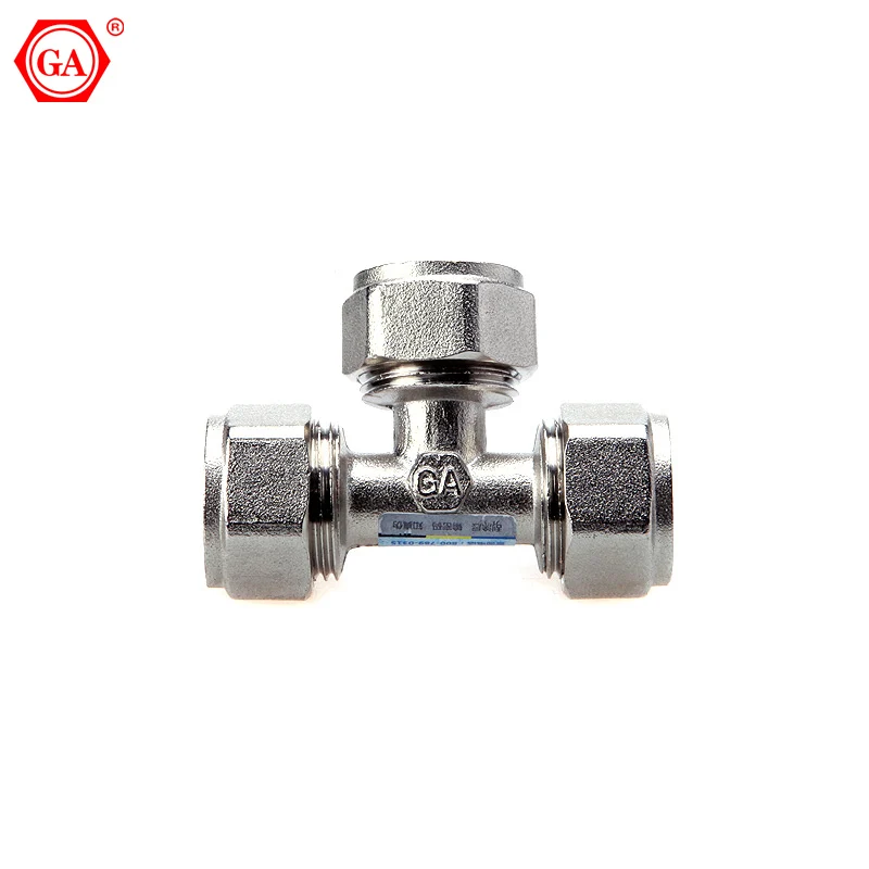 GA Brand Forged Brass Nickel Plating Equal Tee Fittings