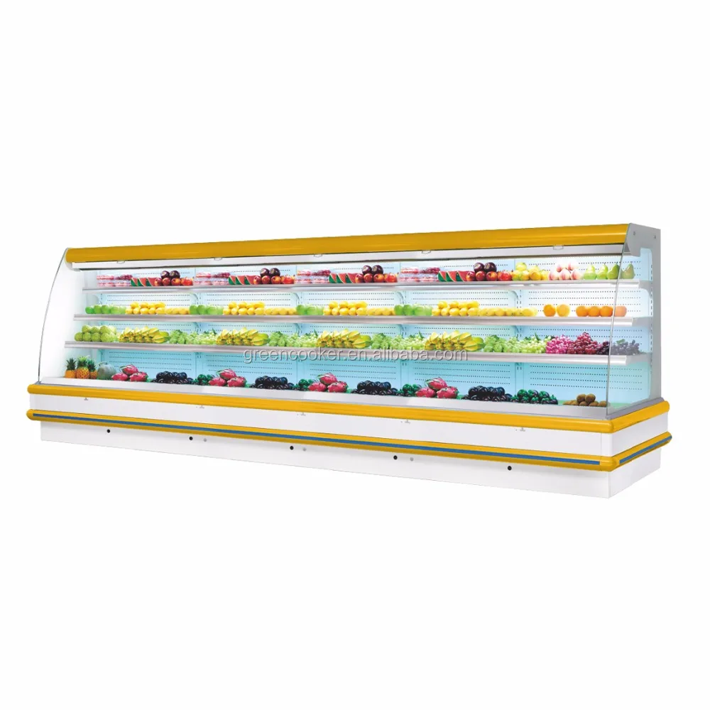 Supermarket Open Chiller Refrigerated Vegetable Display Rack ...