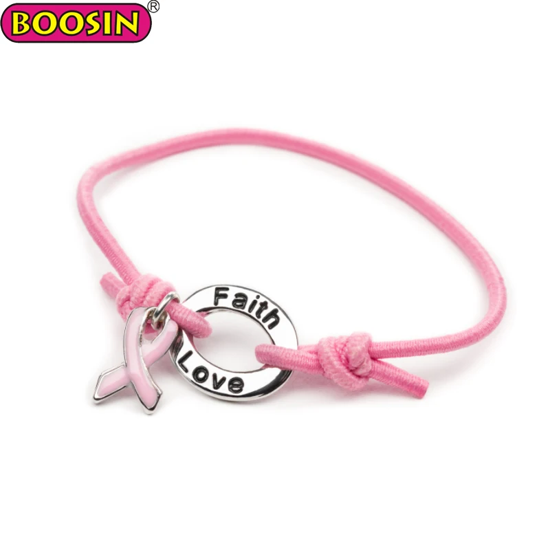 Custom Handmade Inspiring Rope Pink Ribbon Breast Cancer Awareness ...