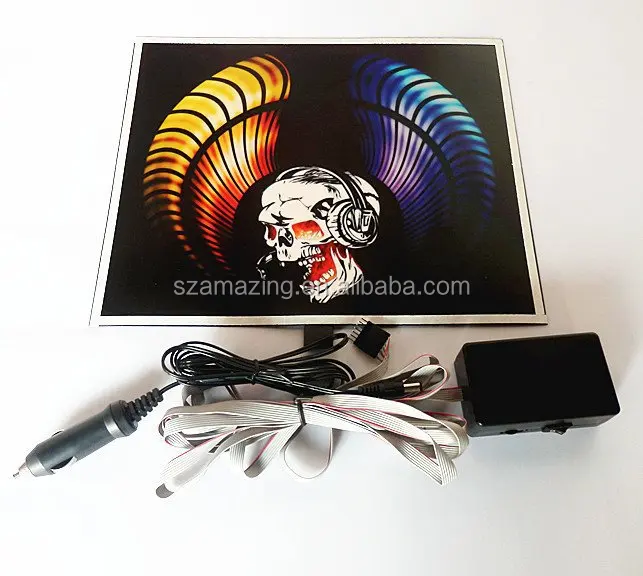 30*24cm Sound Music Activated El Sheet Car Sticker Equalizer Glow Flash ...