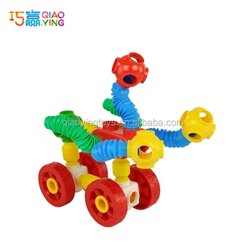Stretch Tubes And Connectors With Wheels Construction Toys For Kids ...