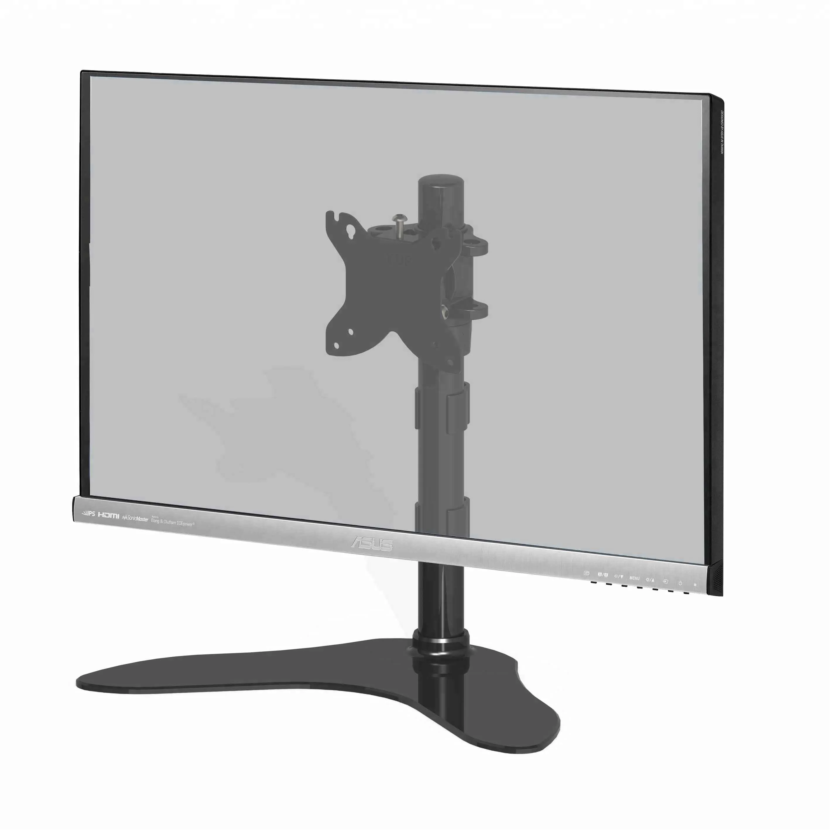 Height Adjustable Desktop Single Monitor Freestanding Mount For 15 Inch ...