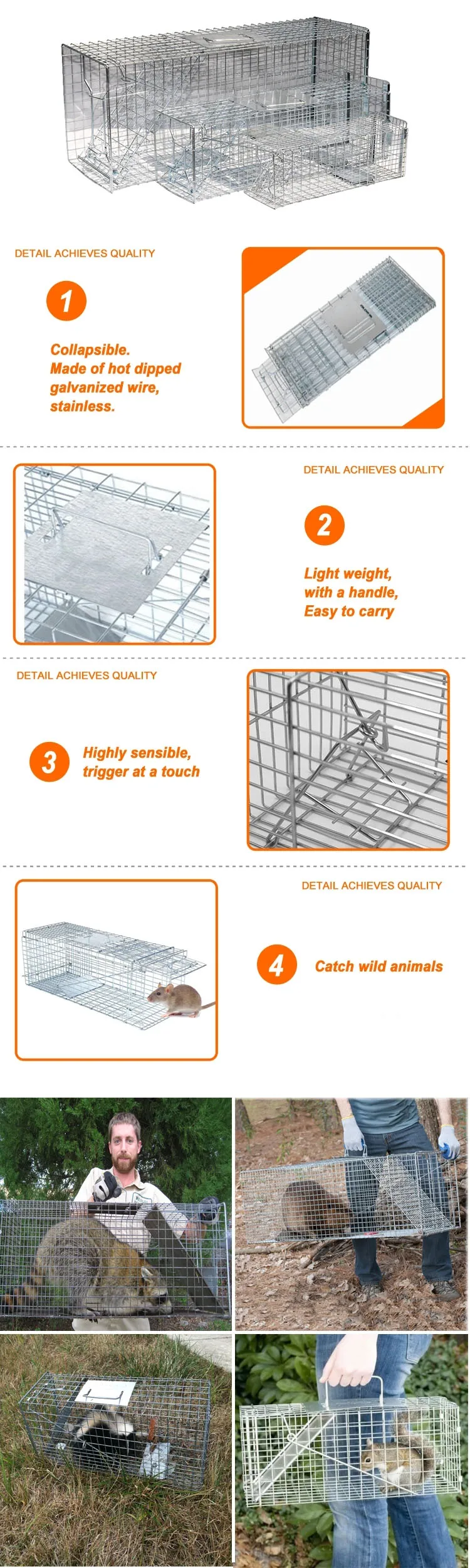 Trapping Products Steel Frame Large Tru-Catch Live Animal Trap