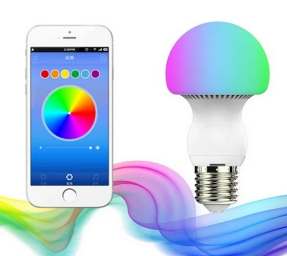 8 와트 E27 Led 블루투스 스피커 램프스마트 Rgb 버섯 전구 와이파이 App 제어 거실 Buy 와이파이 색상 변경