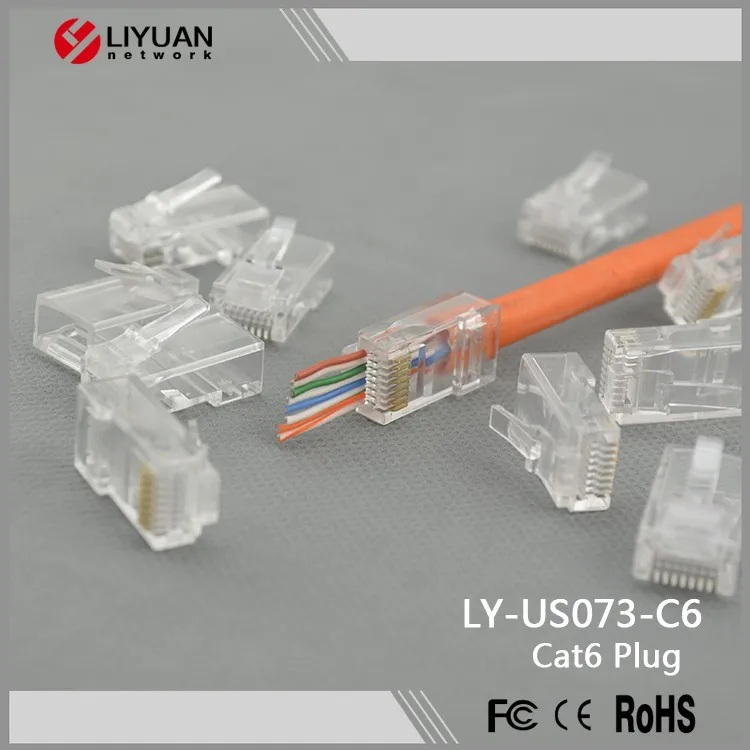 Liyuan LY-US073-C6 RJ45 Cat6 Shielded UTP Pass through Plug