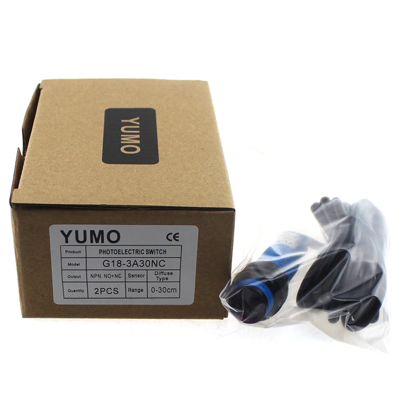 G18-3a30nc Yumo Npn No + Nc 输出漫射型光电开关传感器 - Buy 光电开关5v,光电传感器价格,小光电传感器 ...