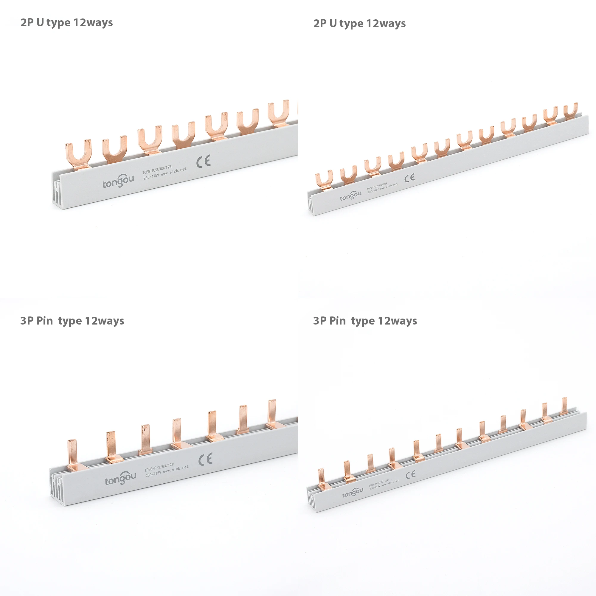 2p Pin Type 12ways Copper Busbar For Distribution Box Circuit Breaker ...