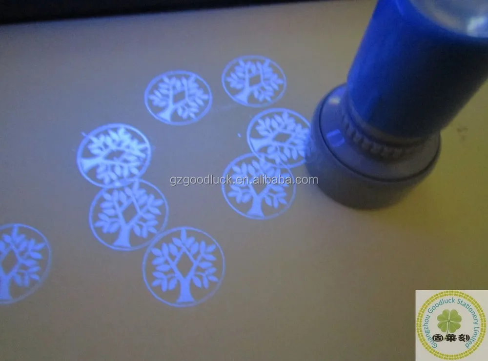 UV self-inking stamp/UV ink rubber stamp for plastic/UV ink stamp for ...