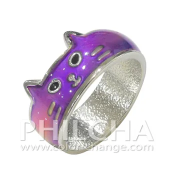 Sketch Animal Changing Color Mood Band Ring With Cat Pattern - Buy Mood ...