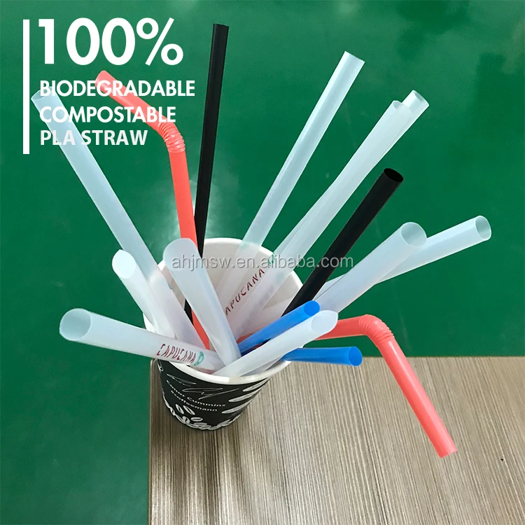 Cornstarch Plant Based 100% Biodegradable PLA Drinking Straight Straw ...