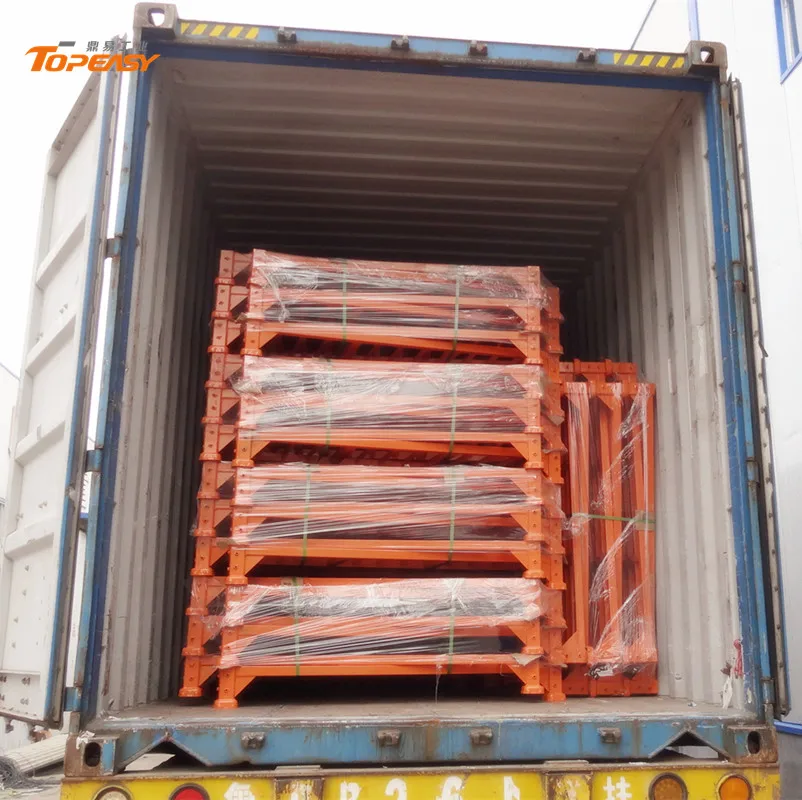 Custom Metal Stackable Rack Heavy Duty Pallet Stacking Frames For ...