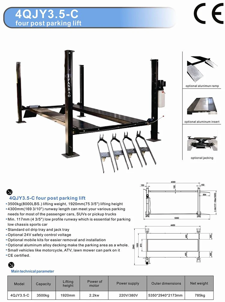 Electric Lifting Column Parking Gate Car Lifts for Garage
