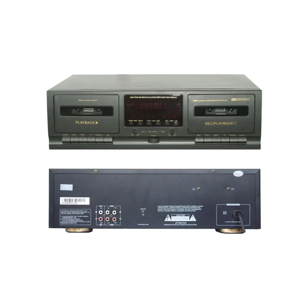 Dual cassette deck player and recorder rack mountable with included ...