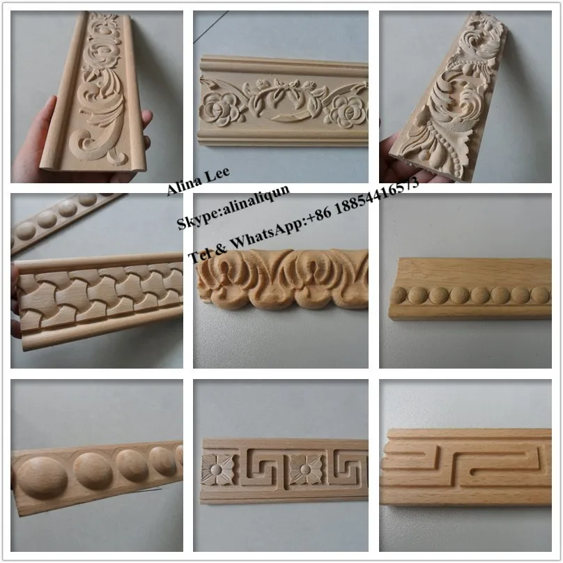Solid Wood Carved Decorative Wood Trim for Interior Molding