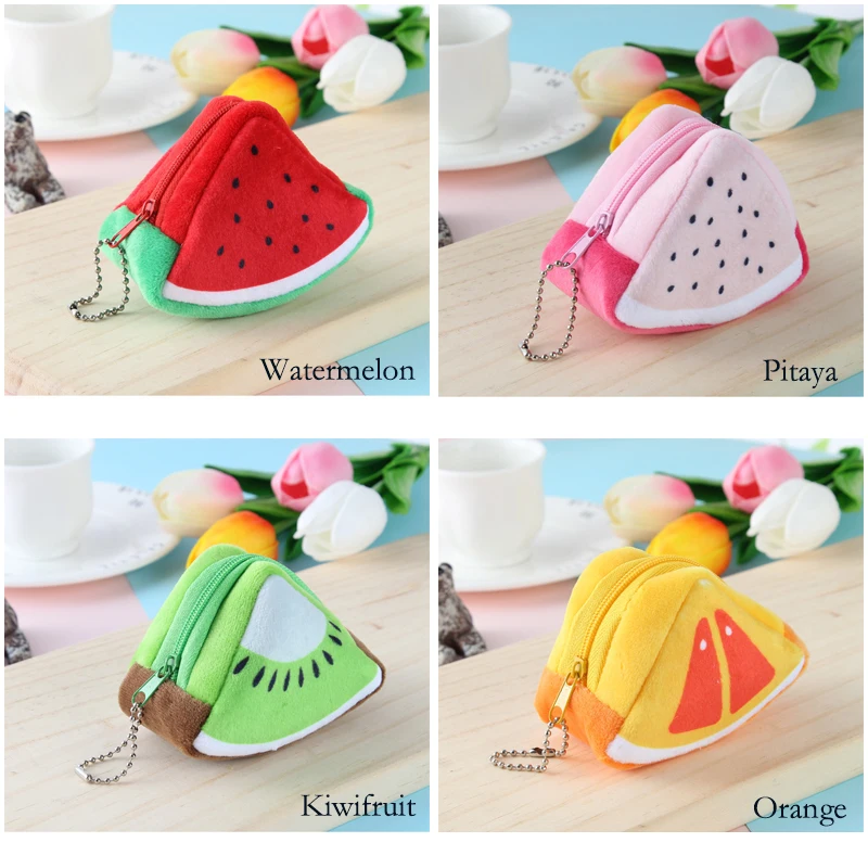Fruits Coin Bag Triangle Change Purse Key Hook Wallet For Coin Cheap ...