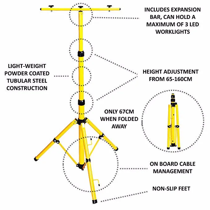 Portable Adjustable Telescopic Work Light - 3m Floodlight