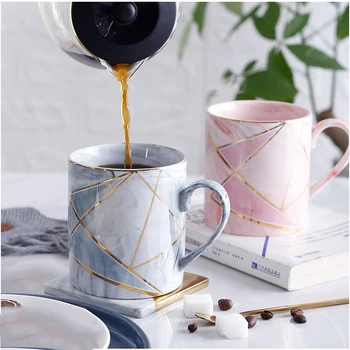 New Design Gold Rim Ceramic Mug Marble Coffee Mug - Buy Marble Coffee ...