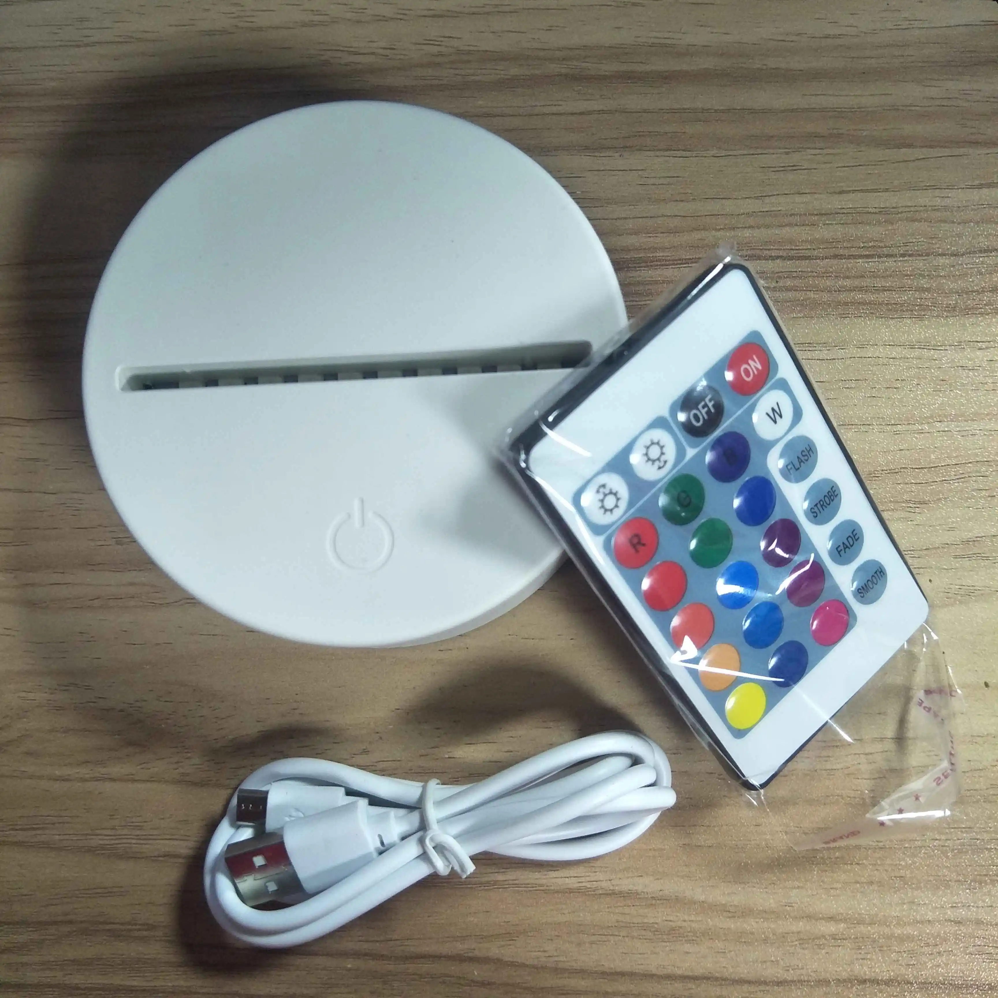 Round 3D Visual Illusion Lamp Base - Creative LED Night Light