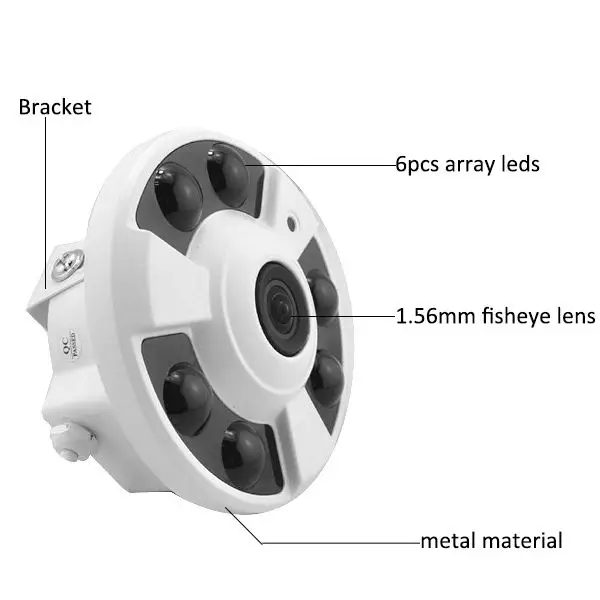 8mp 4k Metal Outdoor 360 Panoramic Fish Eye Lens Security Ip Camera ...
