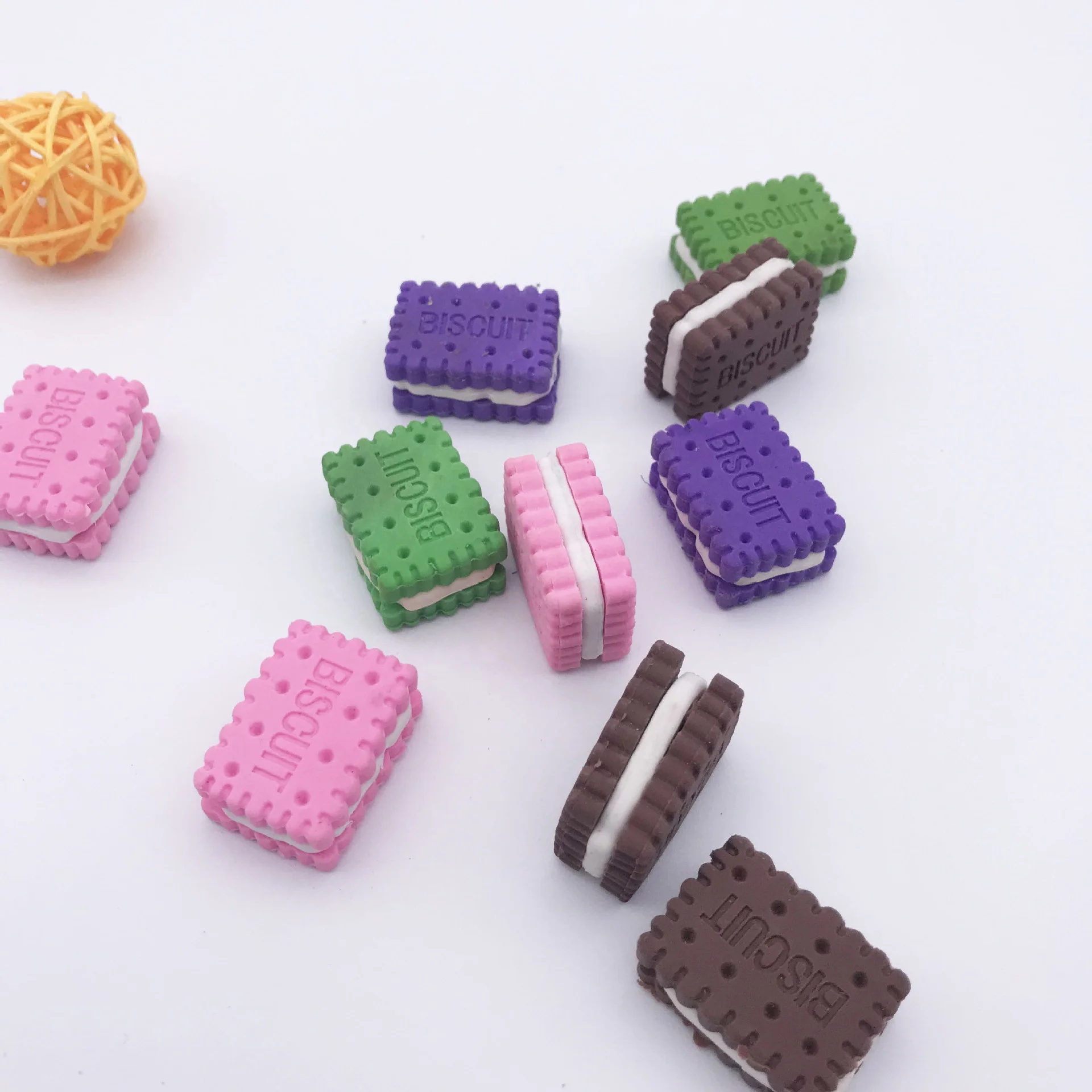 Customizable Sandwich Biscuit Shape Erasers - Fun & Functional