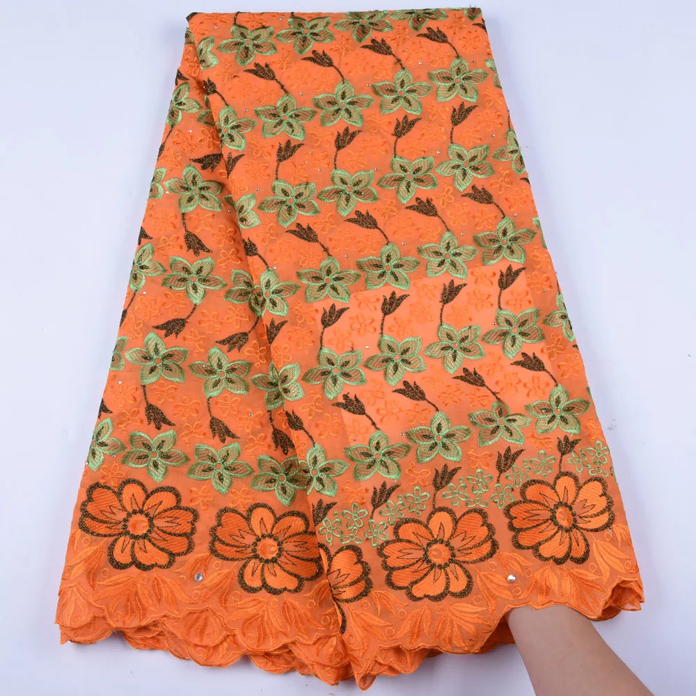Burnt Orange African Lace Fabrics 2019 High Quality Nigerian Cotton Dry ...
