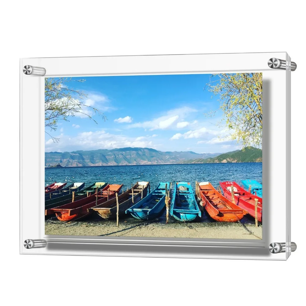 Custom Hot Sale Double Panel Acrylic Wall Mount Frame