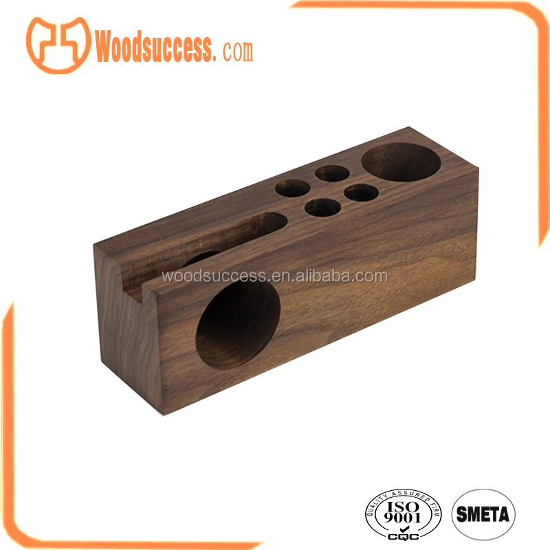 Wood Table Pen Holder - Bamboo Desk Accessories Organizer