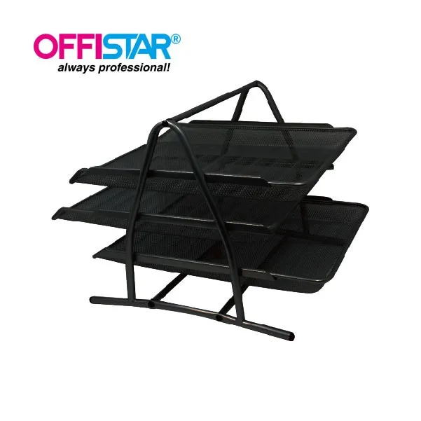Metal Mesh Office Desk Organizer Storage 2 Layers File Tray For ...