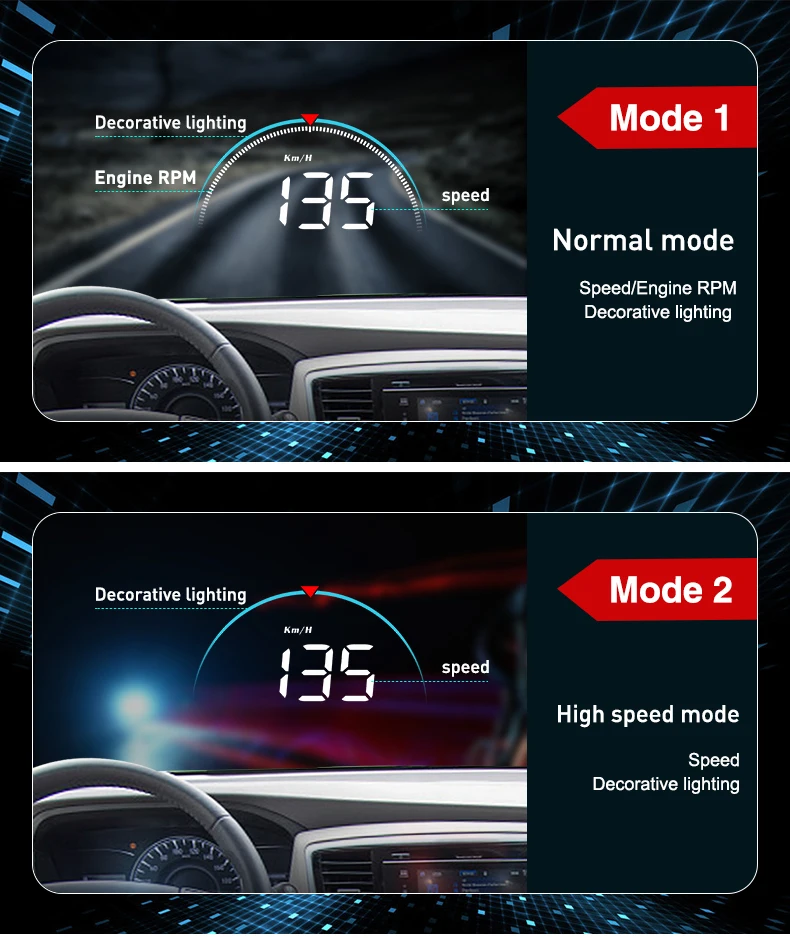 M8 HUD Digital Speedometer - Safe and Convenient OBD2 Gauge