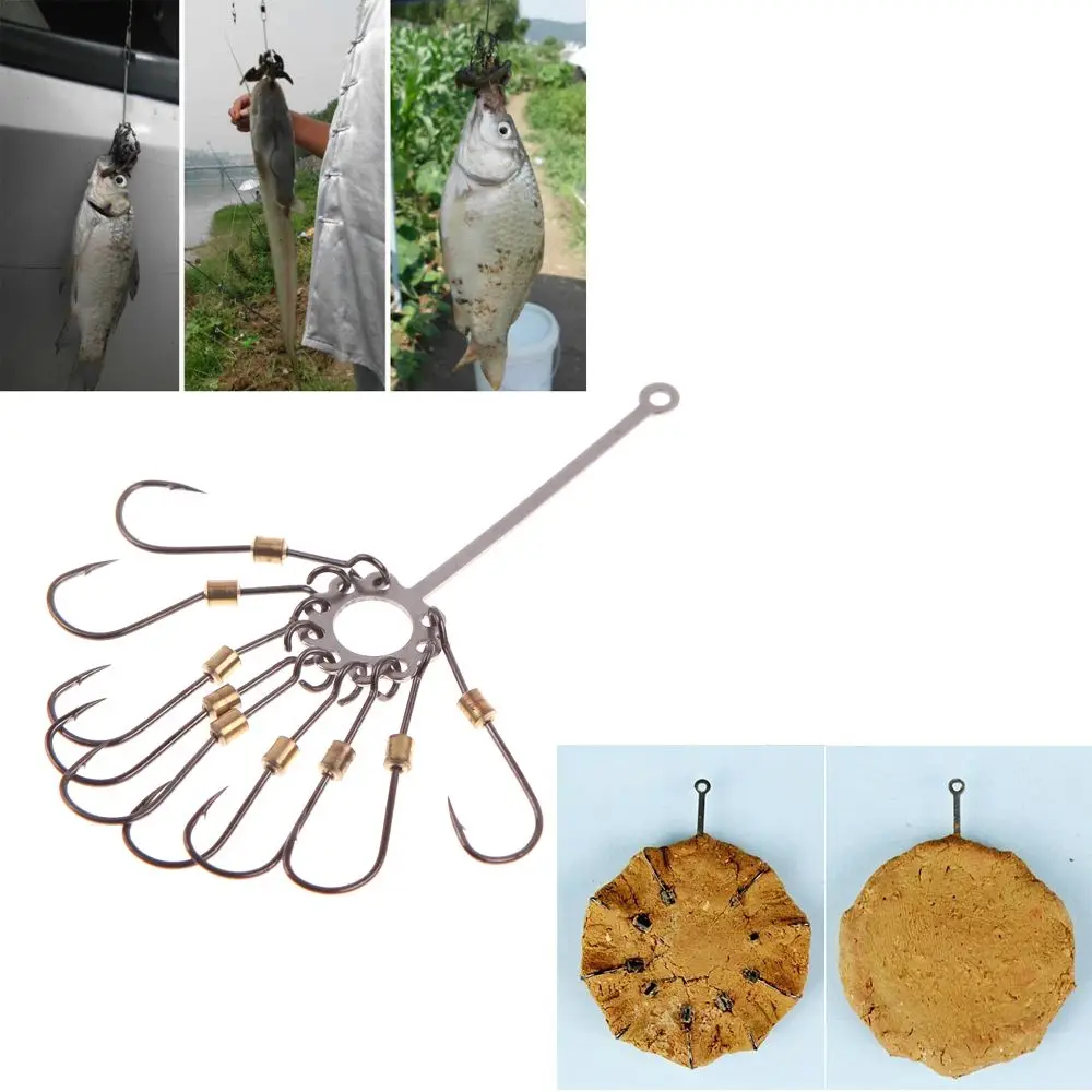 Carbon Steel Explosion Fishing Hook Barbed Multi-hook Plate Tackle ...