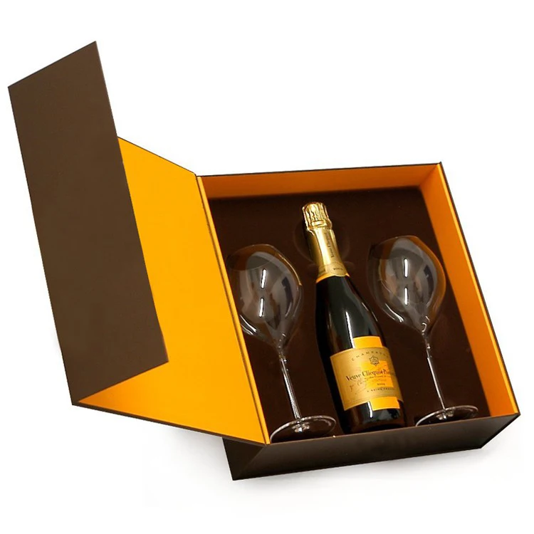 Customized Cardboard Gift Box Packing Wine Glasses Carrying Case Wine ...
