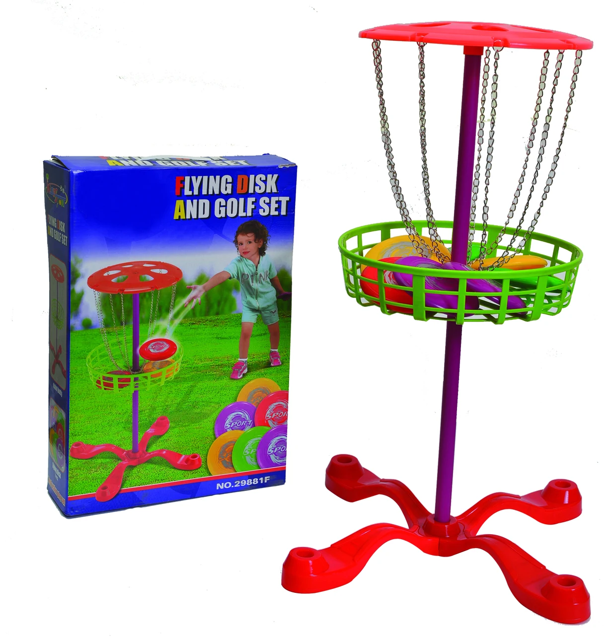 Promotional Portable Chain Plastic Catapult Kids Flying Disc Golf ...
