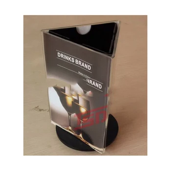 Hot Sale Tabletop Rotating Triangle Acrylic Table Menu Tent Card Holder ...
