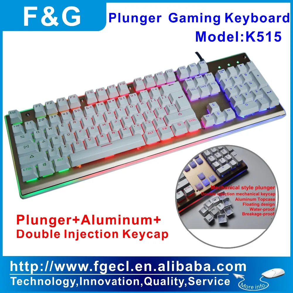 Aluminum Topcase Plunger Gaming Keyboard With Double Shot Mechanical ...