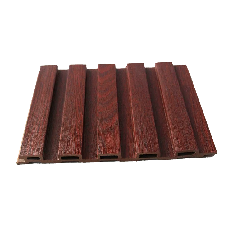 Waterproof Fireproof Wood Grain WPC Laminated 3d Fluted Wall Panel ...