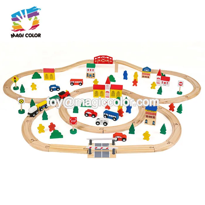 Wholesale 100pcs Educational Assembly Wooden Train Track Set Toy for ...