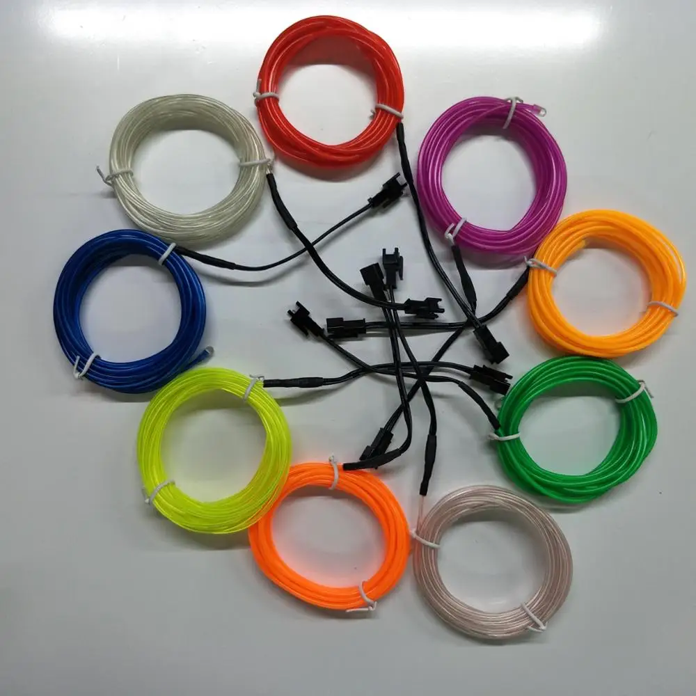 High Bright Multi Color Light Up Cold Light Electroluminescent El Wire ...