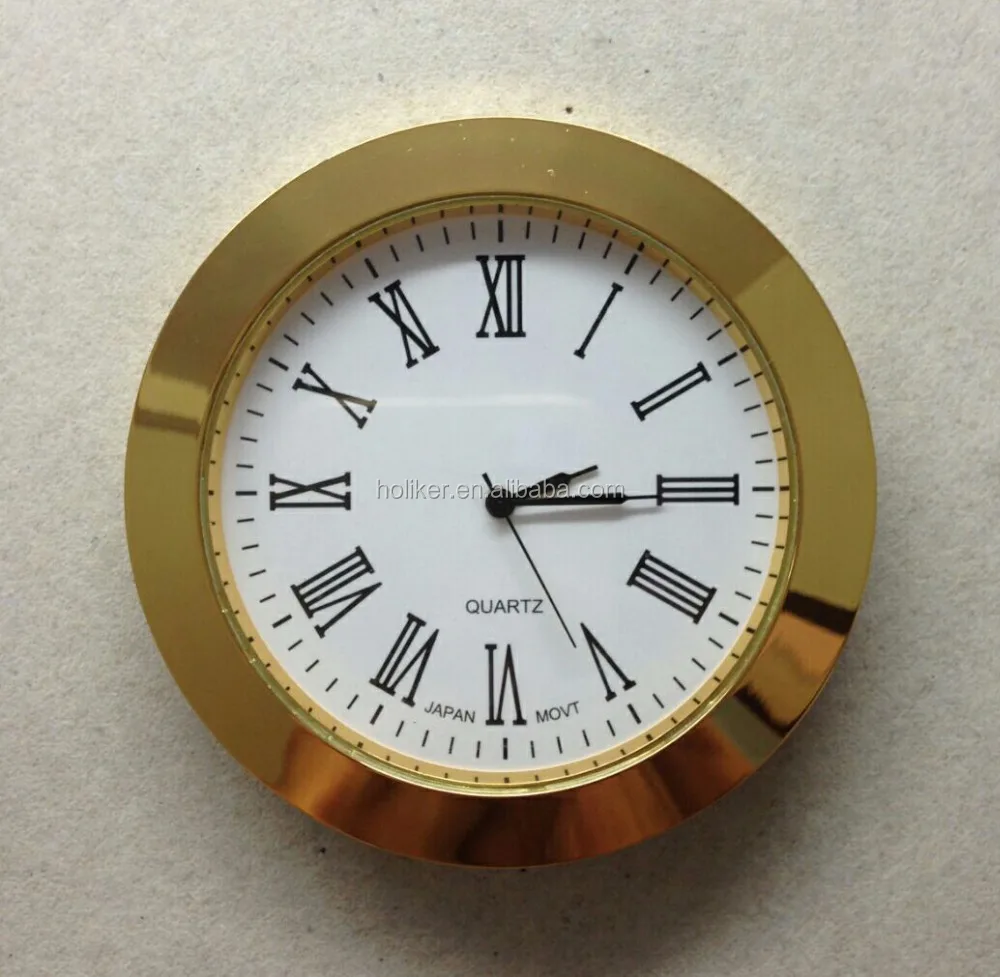 hot sale 65mm golden frame metal mini desk clock insert inner clock ...