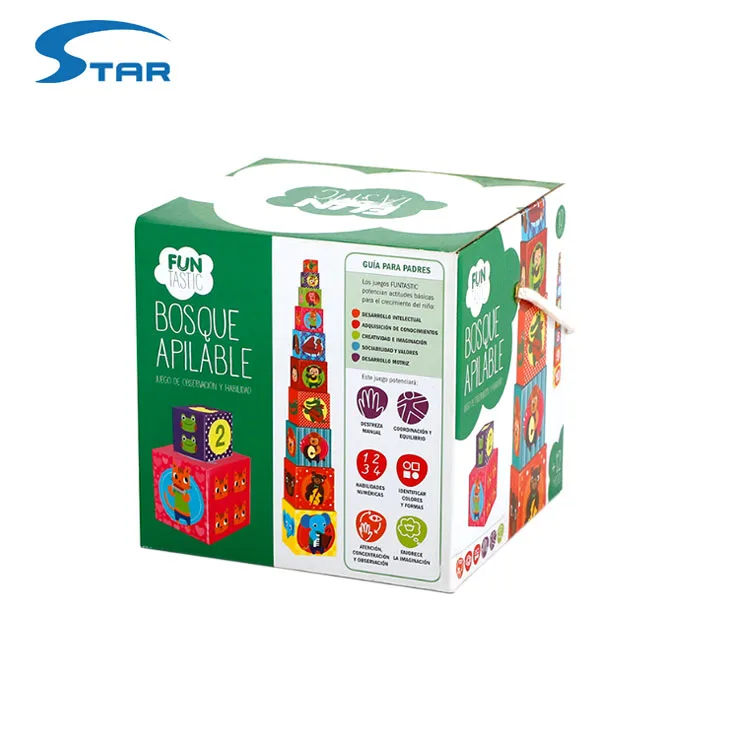 Custom Print Paper Cardboard 10 Stackable Learning Nesting Blocks ...