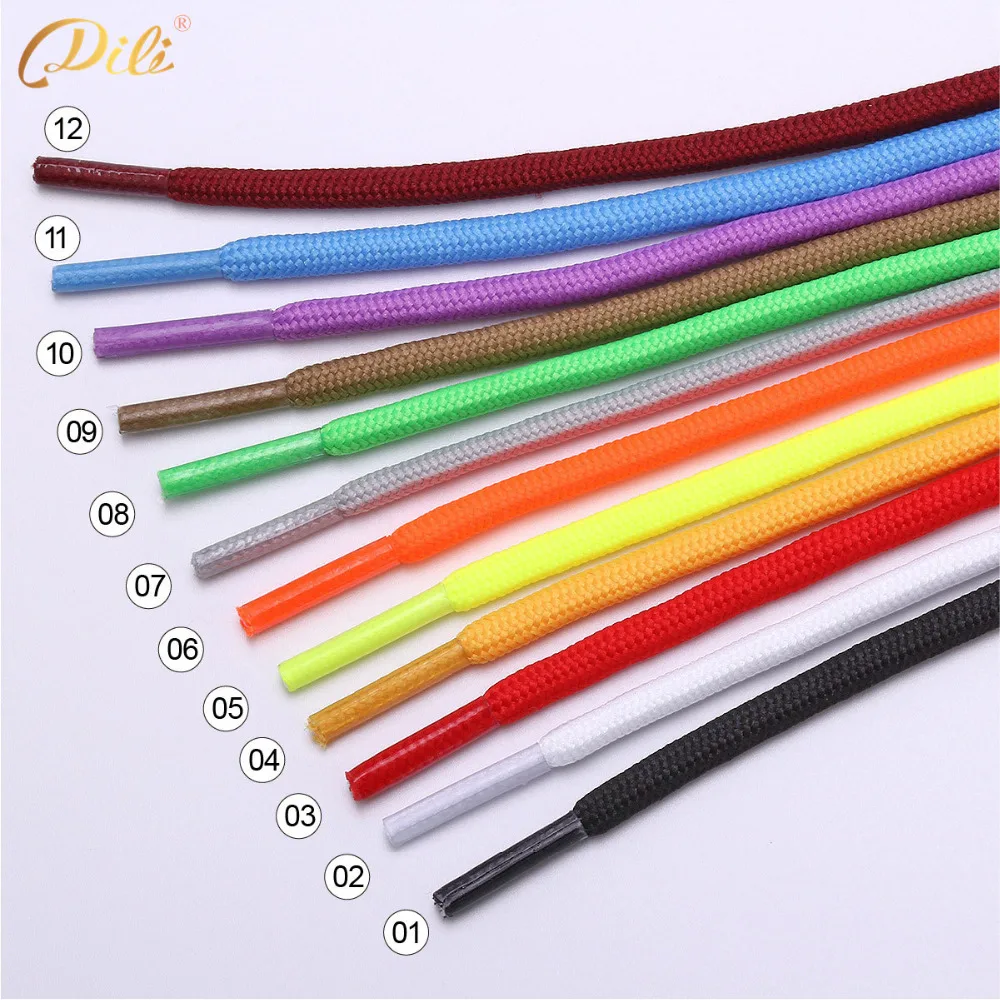 [01] 5mm Round Shape Polyester Shoe Lace Custom Logo Design Shoe String ...