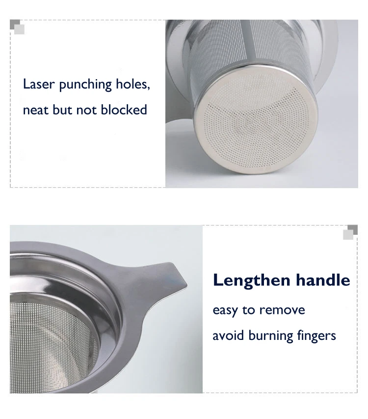 Customized 304 Stainless Steel Tea Infuser & Strainer with Lid