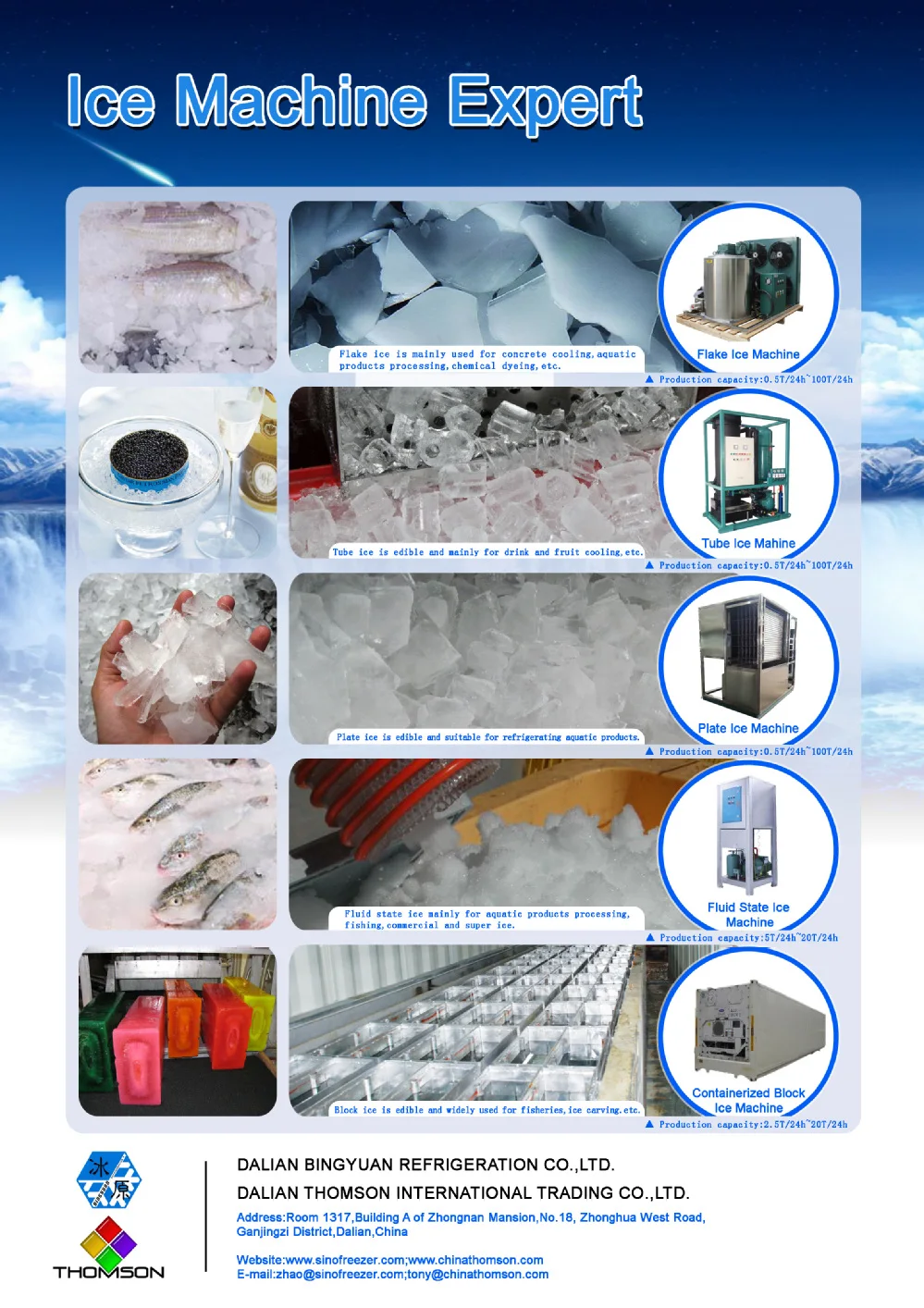 Ammonia Compressor Block Ice Maker 1 Ton per Day - Easy to Operate