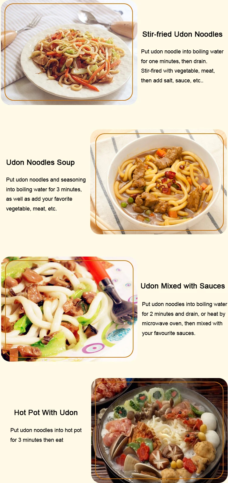 Wholesale HALAL Instant Fresh Japanese Udon Noodles