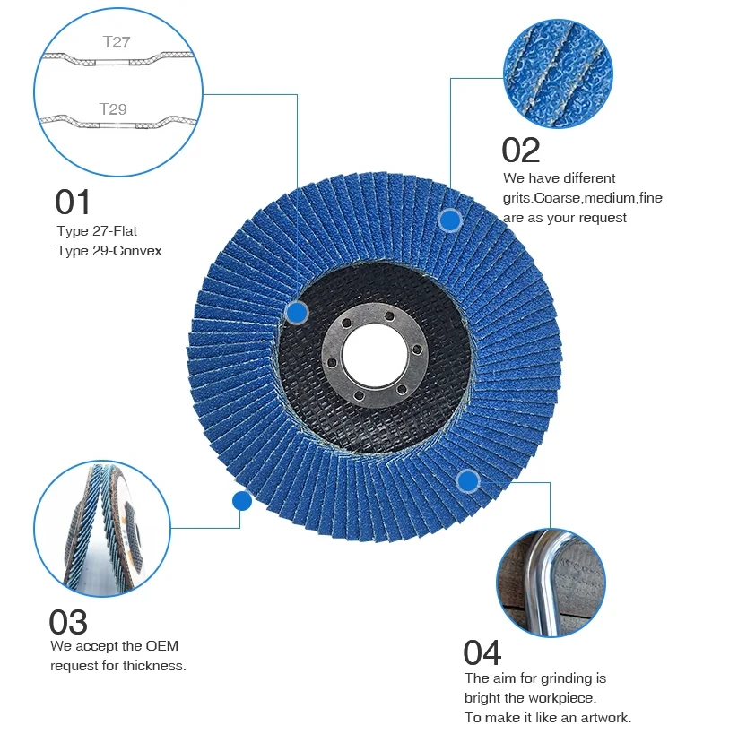 115x22 Zirconium Flap Discs And Zirconia Flap Disc Grinding Wheel 60 ...