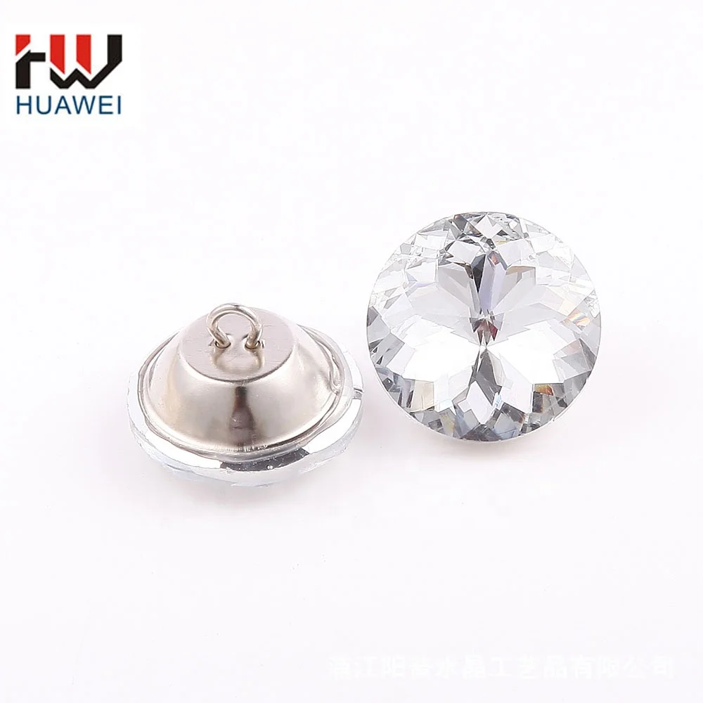 White Clear Acrylic Buttons - Modern & Washable Rhinestones