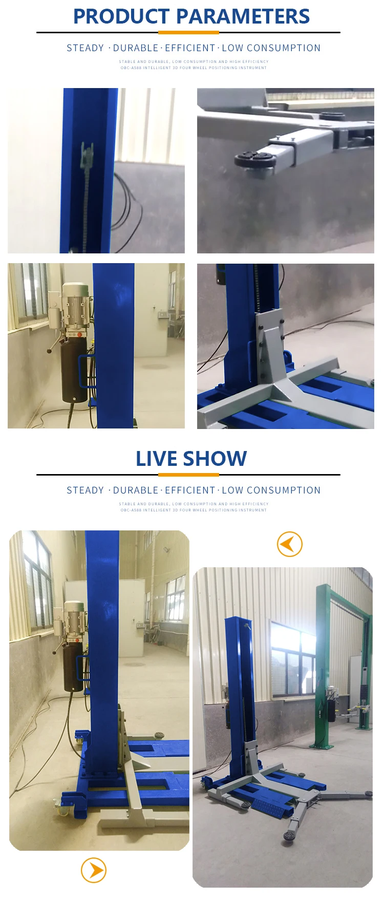 One Post Lifter - OBC-ST2500 Hydraulic Car Lift for Repair